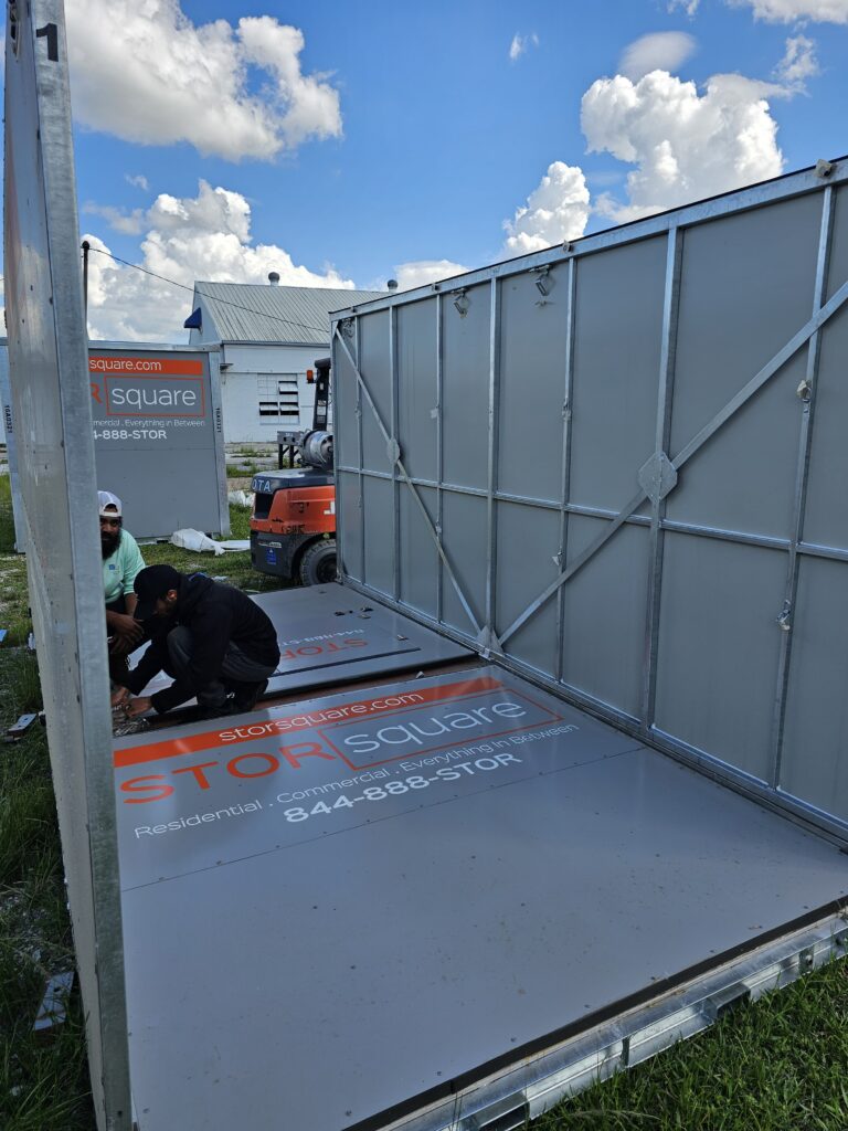 Film Production: Crews using containers for storing props and equipment ...